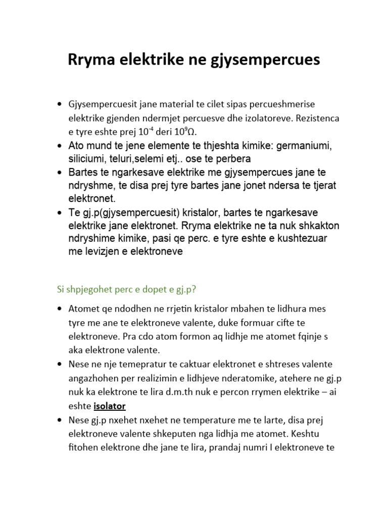 Rryma Elektrike Ne Gjysempercues | PDF