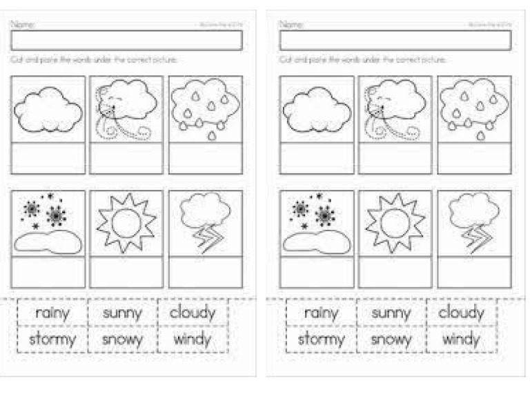 Worksheet Weather Cut and Paste | PDF