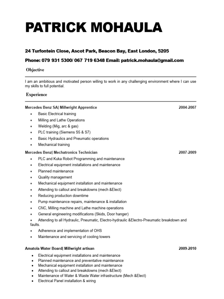 My CV | PDF | Project Management | Pump