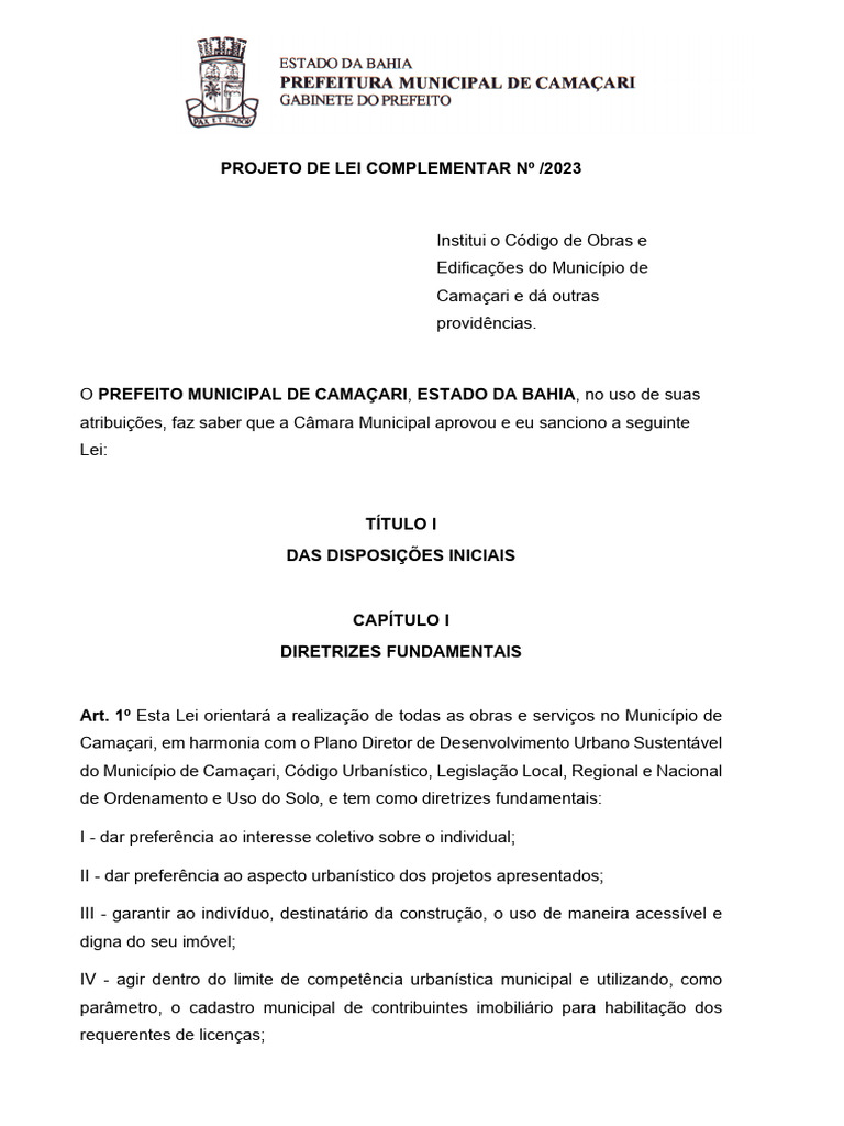 Codigo de Obras e Edificacoes Finalizado | PDF