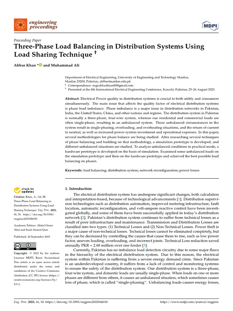 Engproc 46 00018 | PDF | Power Engineering | Electrical Engineering