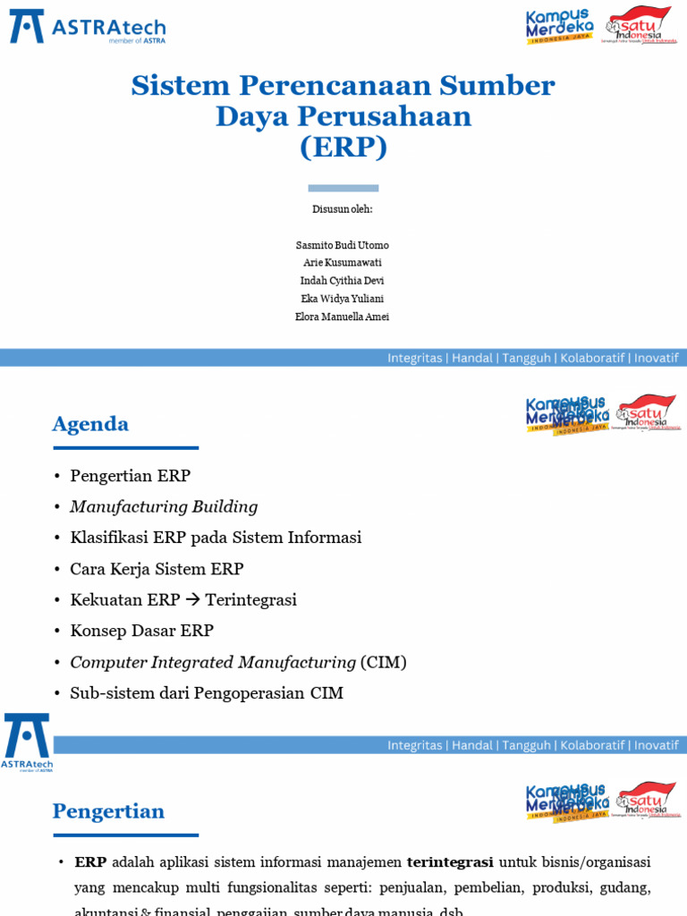 KMI403 - Sistem Perencanaan Sumber Daya Perusahaan 2324032C M1 - ERP | PDF