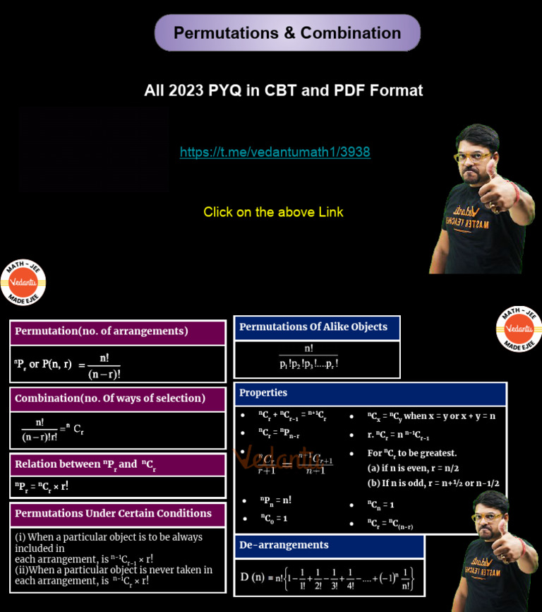 Permutations & Combinations 2023 PYQ | PDF