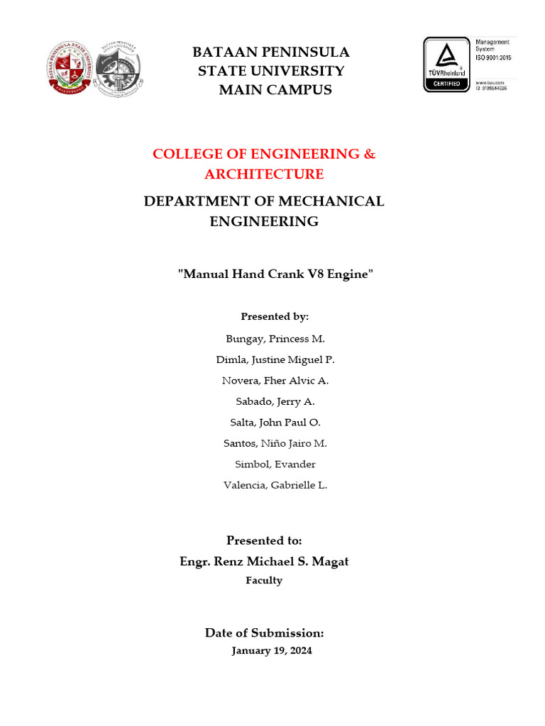 Manual Hand Crank V8 Engine Model | PDF | Engines | V8 Engine