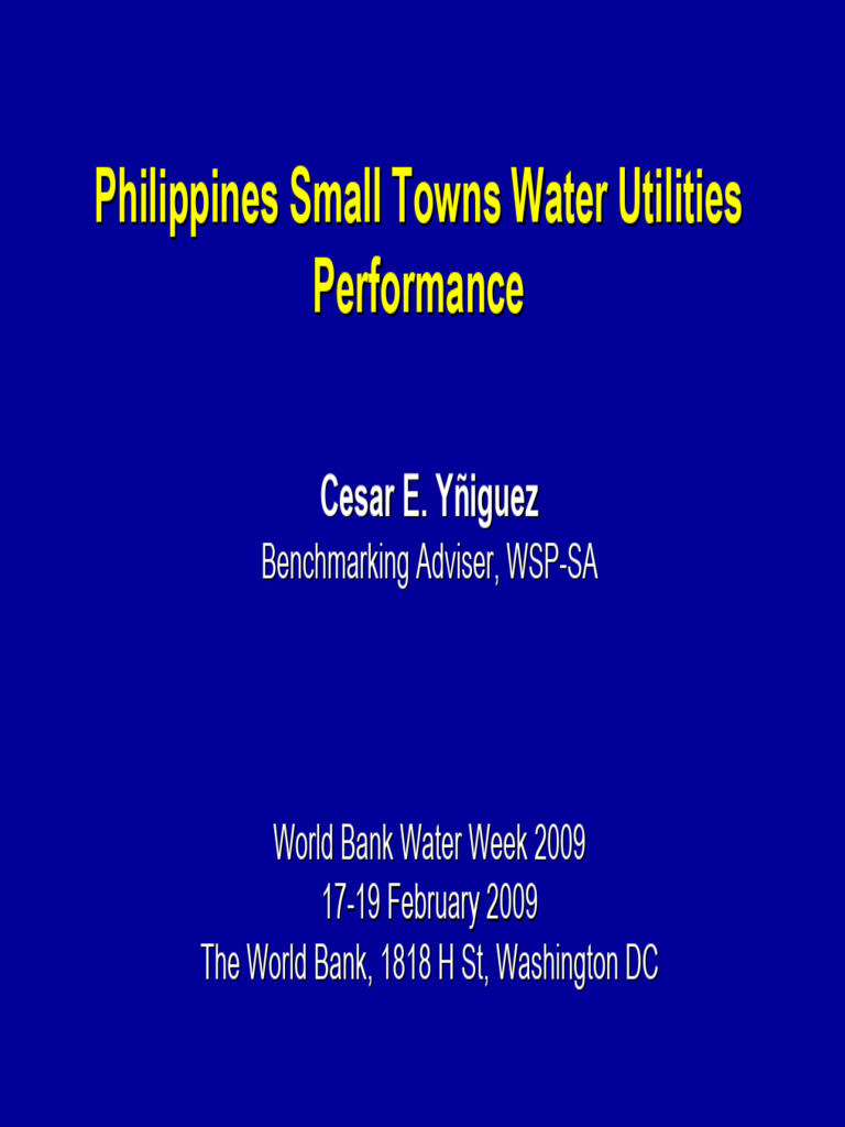 Philippines Small Town Water Utilities - Benchmarking Study - Yniguez ...