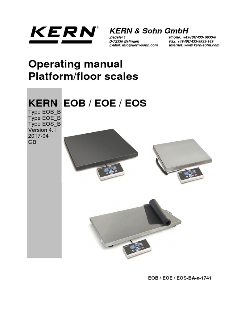 BA EOB 35K10 en | PDF | Weighing Scale | Weight