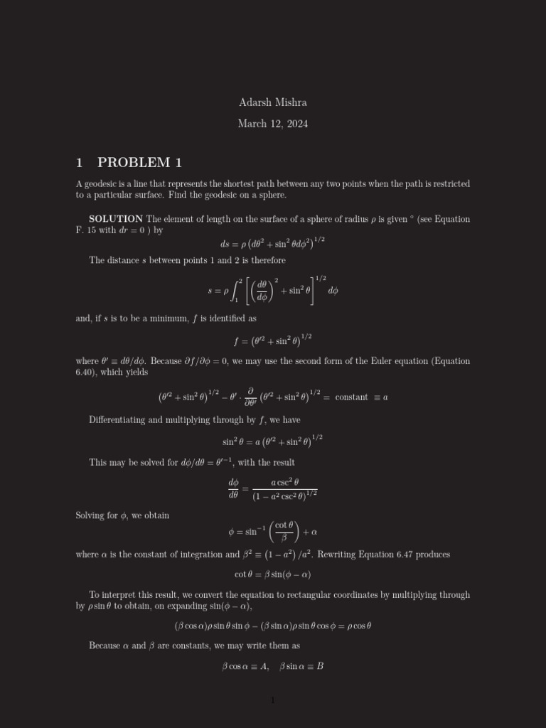 Problems | PDF | Sphere | Equations