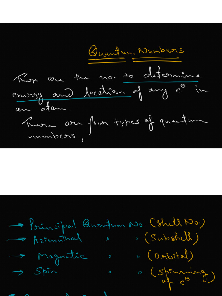 Topic: - Quantum Numbers (Atomic Structure) | PDF