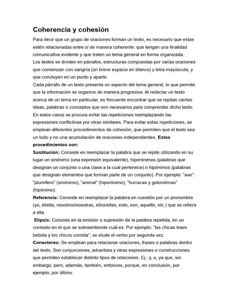 Coherencia y cohesión en textos | PDF