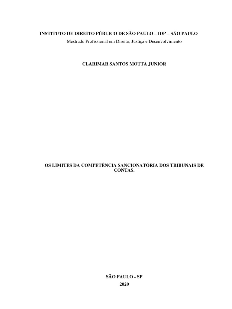 Dissertação - Clarimar Santos Motta Junior - Mestrado em Direito | PDF ...