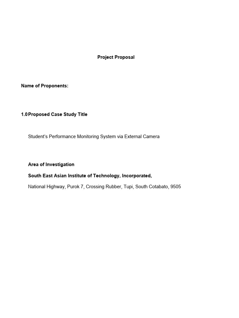Project Proposal EXAMPLE | PDF