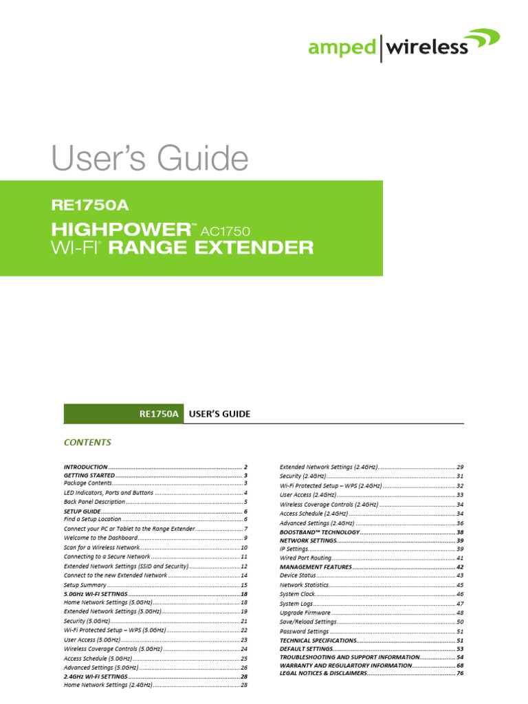 RE1750A UsersGuide | PDF | Wi Fi | Computer Network