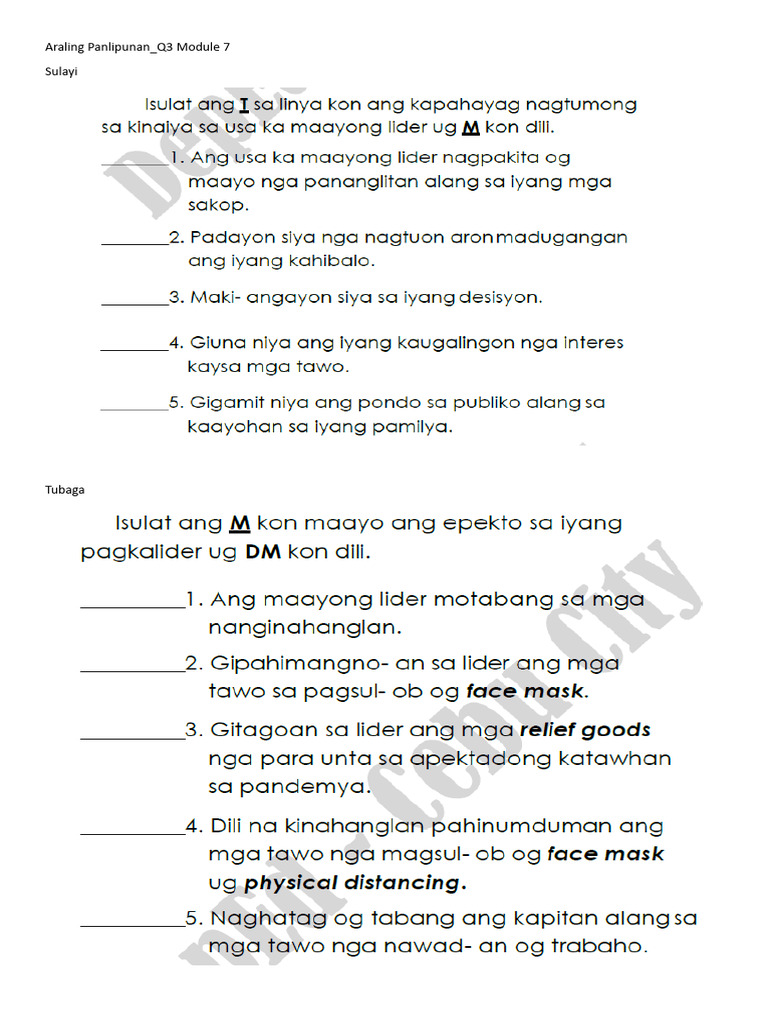Q3 Module 7 Pretest Post Test Pdf 