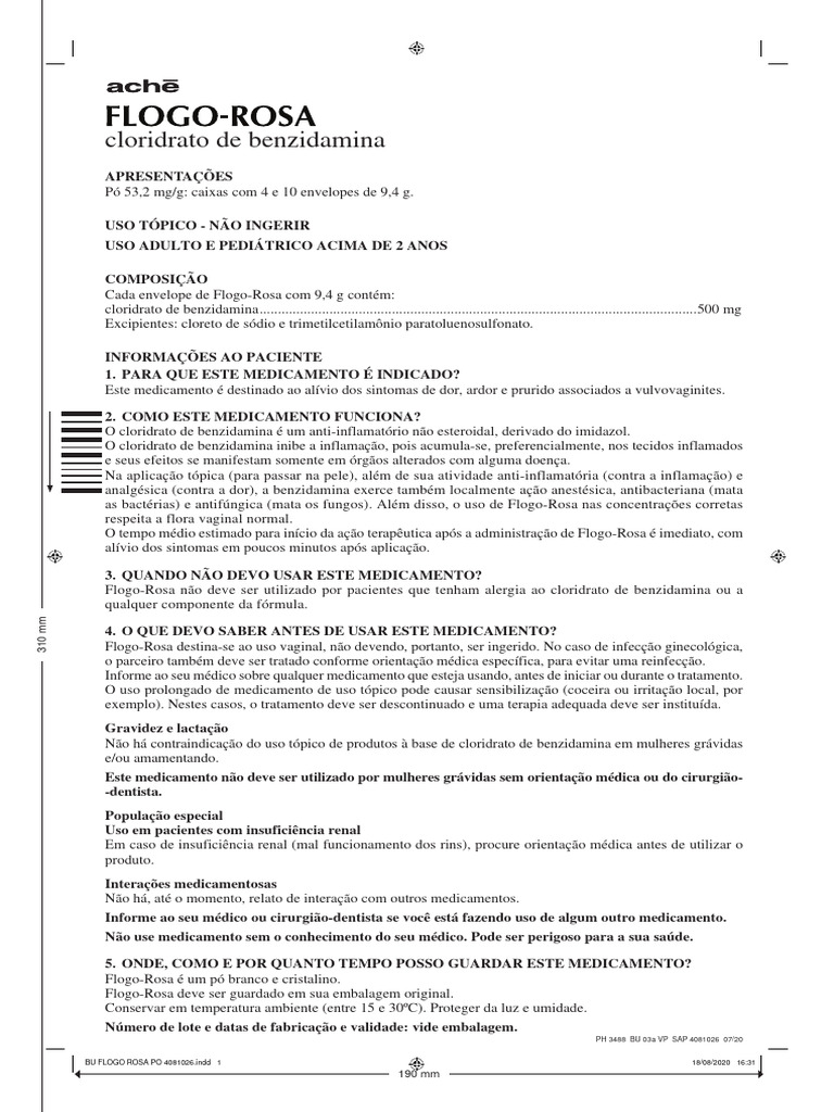 Bula Paciente Flogo Rosa Po | PDF | Farmacêutico | Gravidez