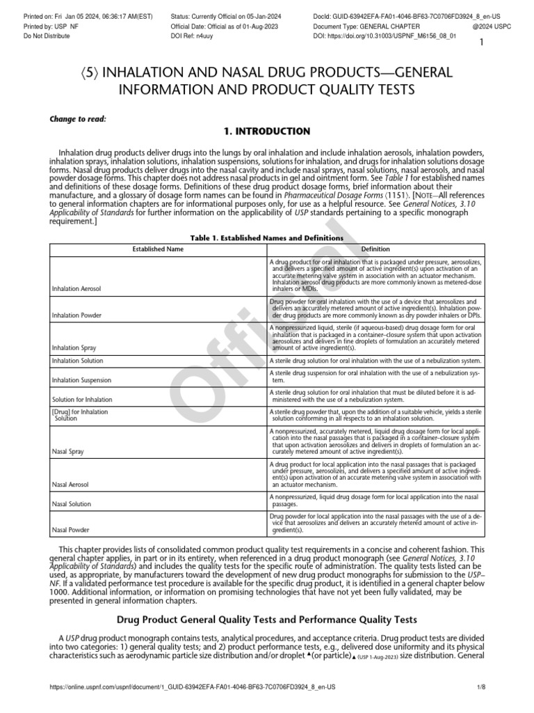 5 Inhalation and Nasal Drug Products-General Information and Product | Download Free PDF ...