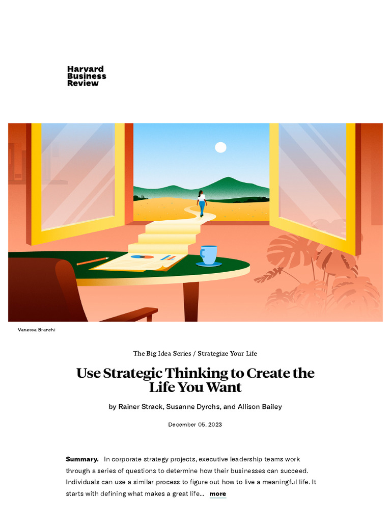Use Strategic Thinking To Create The Life You Want | PDF