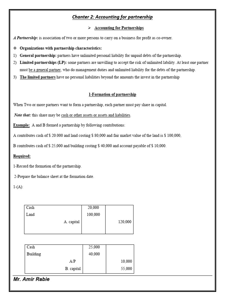 Accounting For Partnerships | PDF | Partnership | Balance Sheet