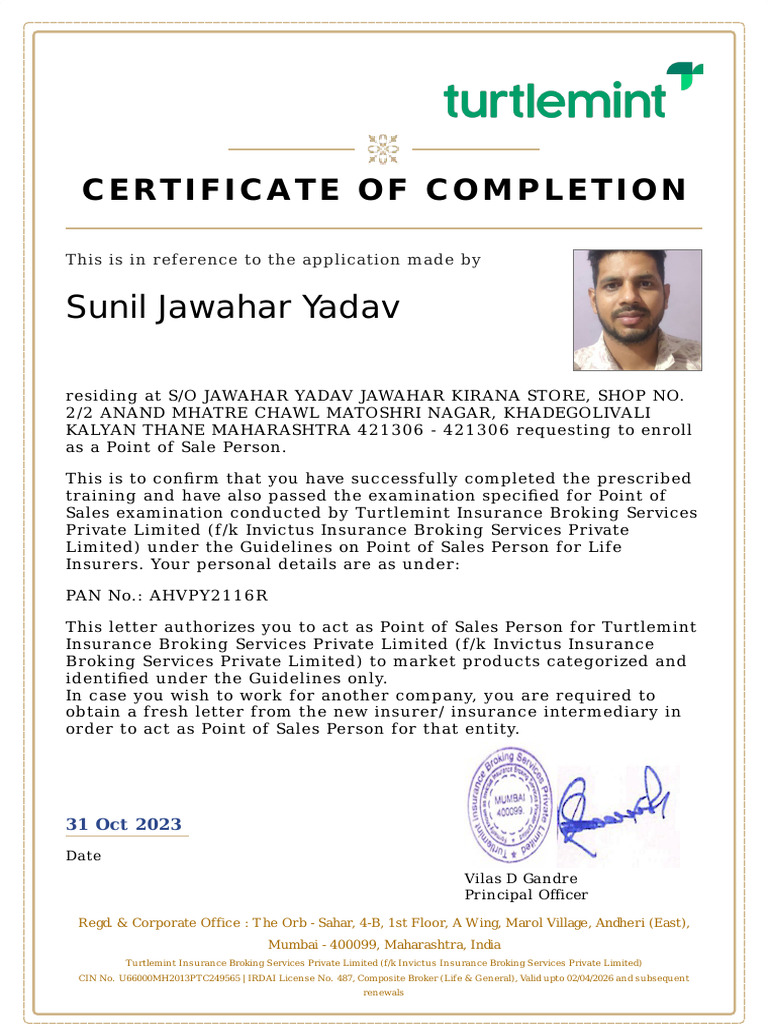 LI Certificate | PDF
