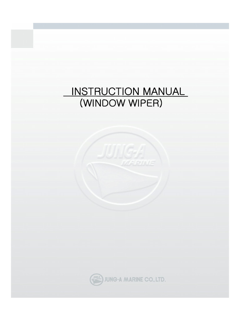 Instruction Manual (Window Wiper) | Download Free PDF | Electric Motor ...
