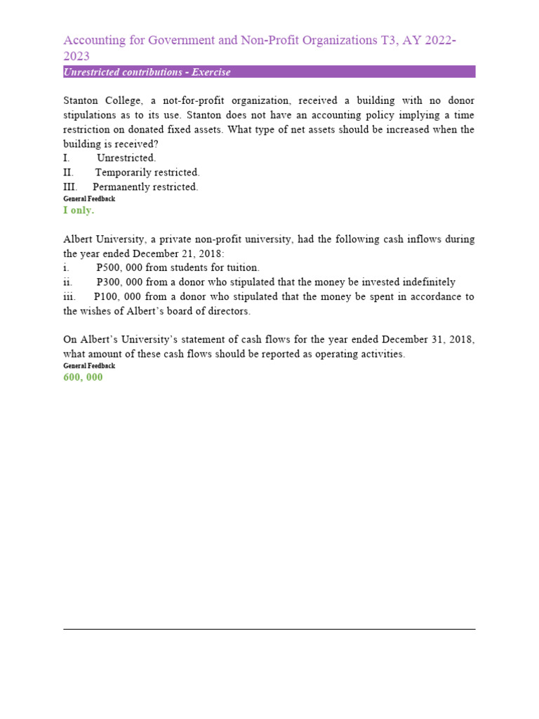 Accounting for Non-Profit Organizations | PDF | Balance Sheet ...