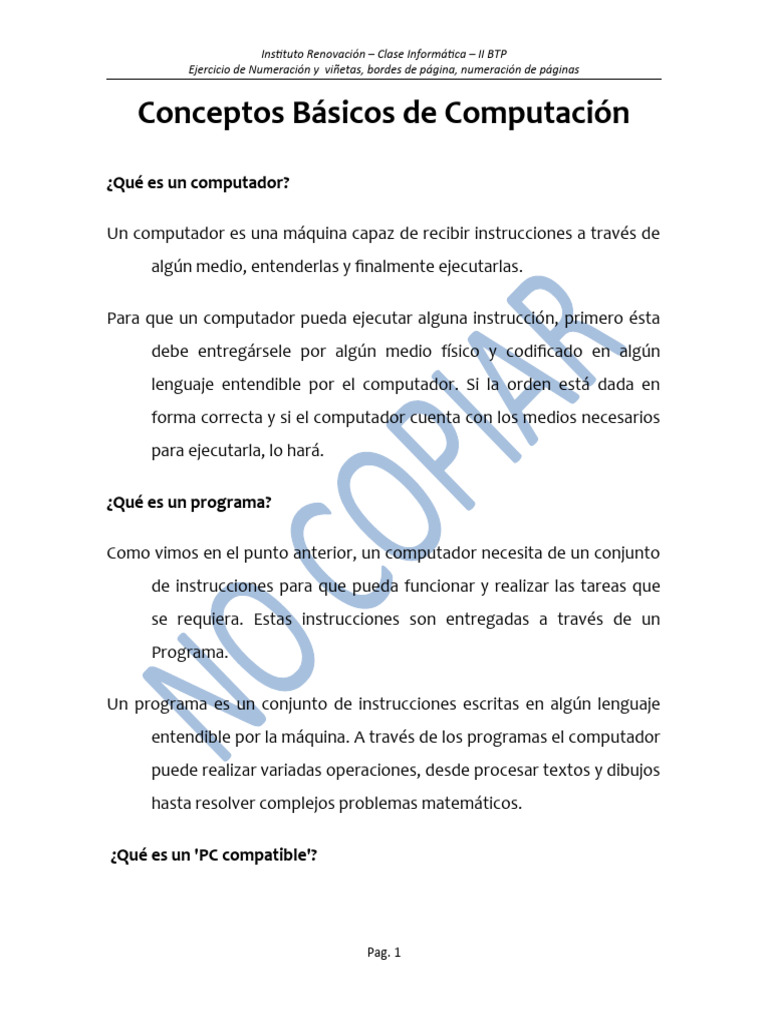 Trabajo 4 - Conceptos Básicos de Computación | Descargar gratis PDF | Hardware de la computadora ...