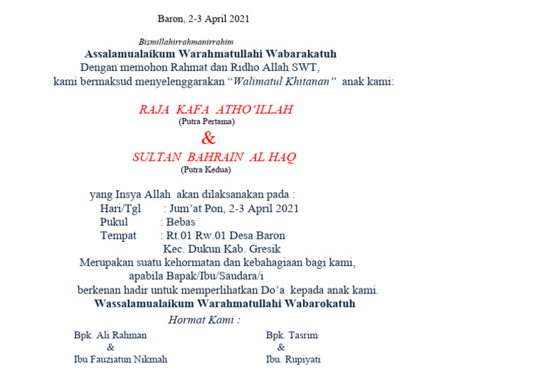 Undangan Surat Ulem | PDF