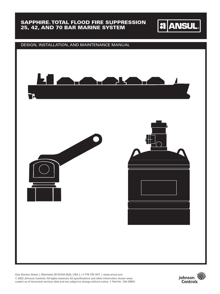 Sapphire Total Flood Fire Suppression System - 25, 42, 70 Bar | PDF | Valve | Firefighting