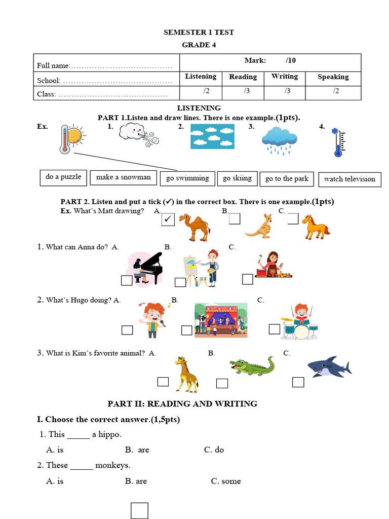 SEMESTER 1 TEST 4 | PDF