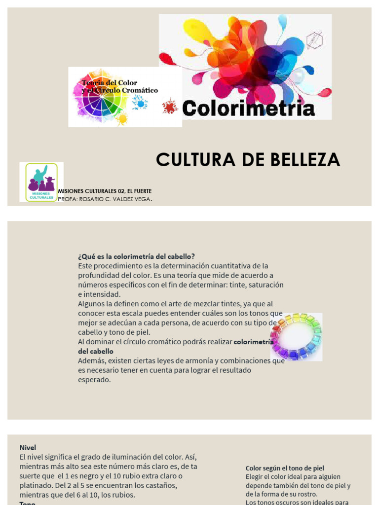Colorimetría del Cabello: Guía Esencial | PDF | Color | Azul