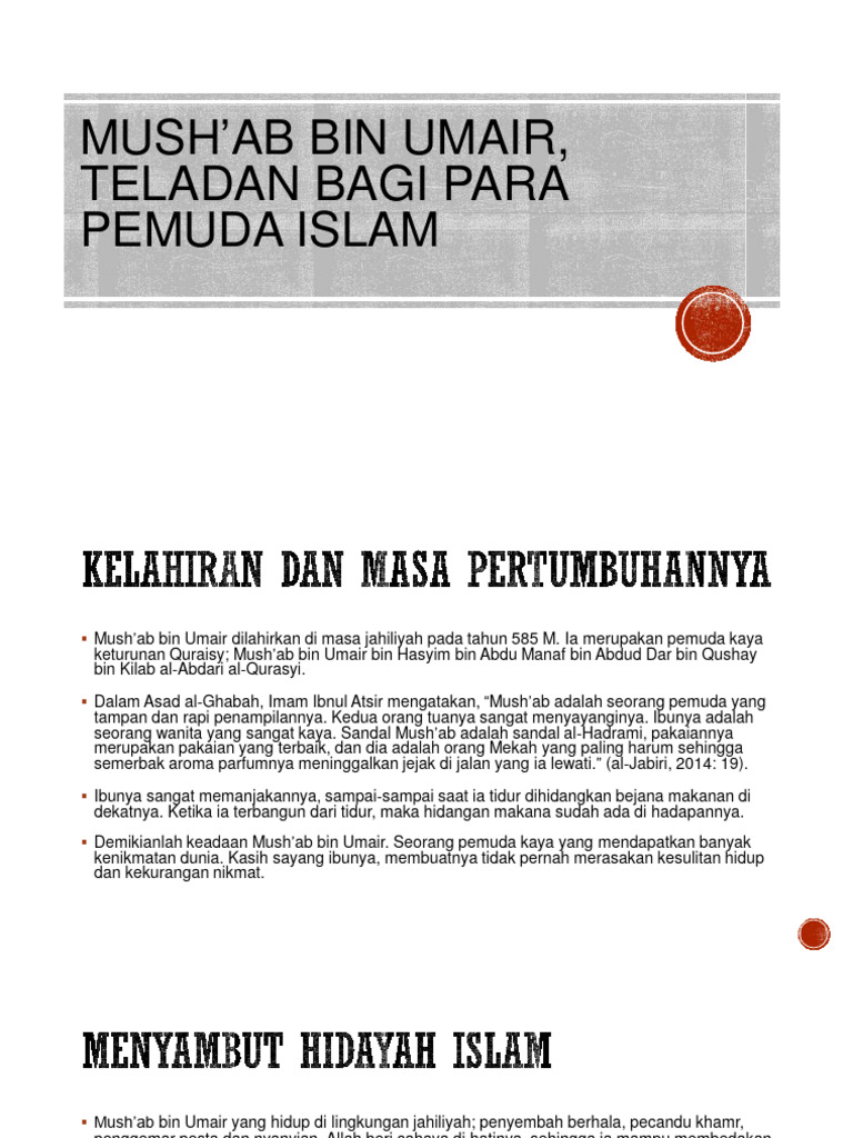 Sirah Mushab Bin Umair Ra | PDF | Politik | Sejarah