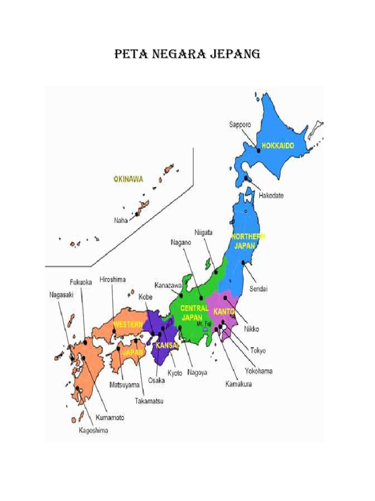 Peta Negara Jepang | PDF