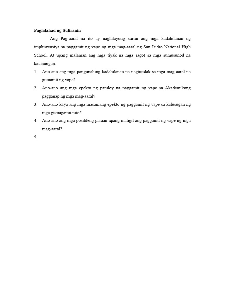 Paglalahad NG Suliranin 1 | PDF