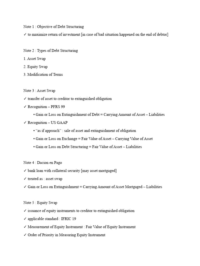 Debt Restructuring | PDF | Business | Law