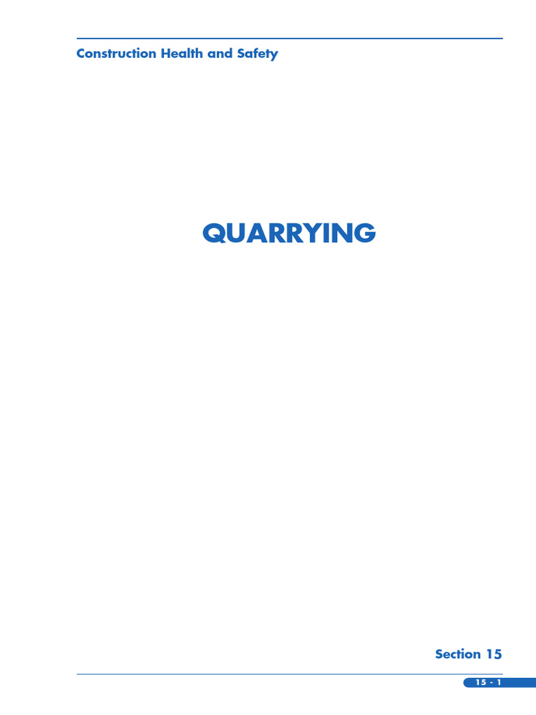 Quarrying | PDF | Occupational Safety And Health | Risk