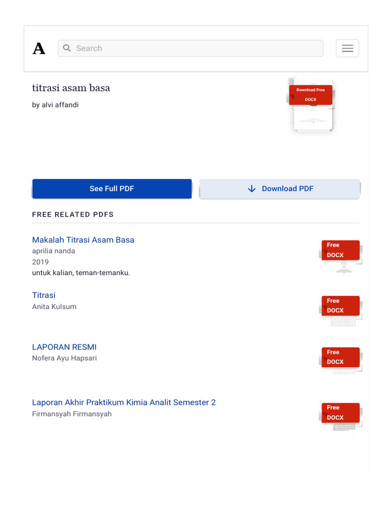 (DOC) Titrasi Asam Basa - Alvi Affandi - Academia - Edu | PDF