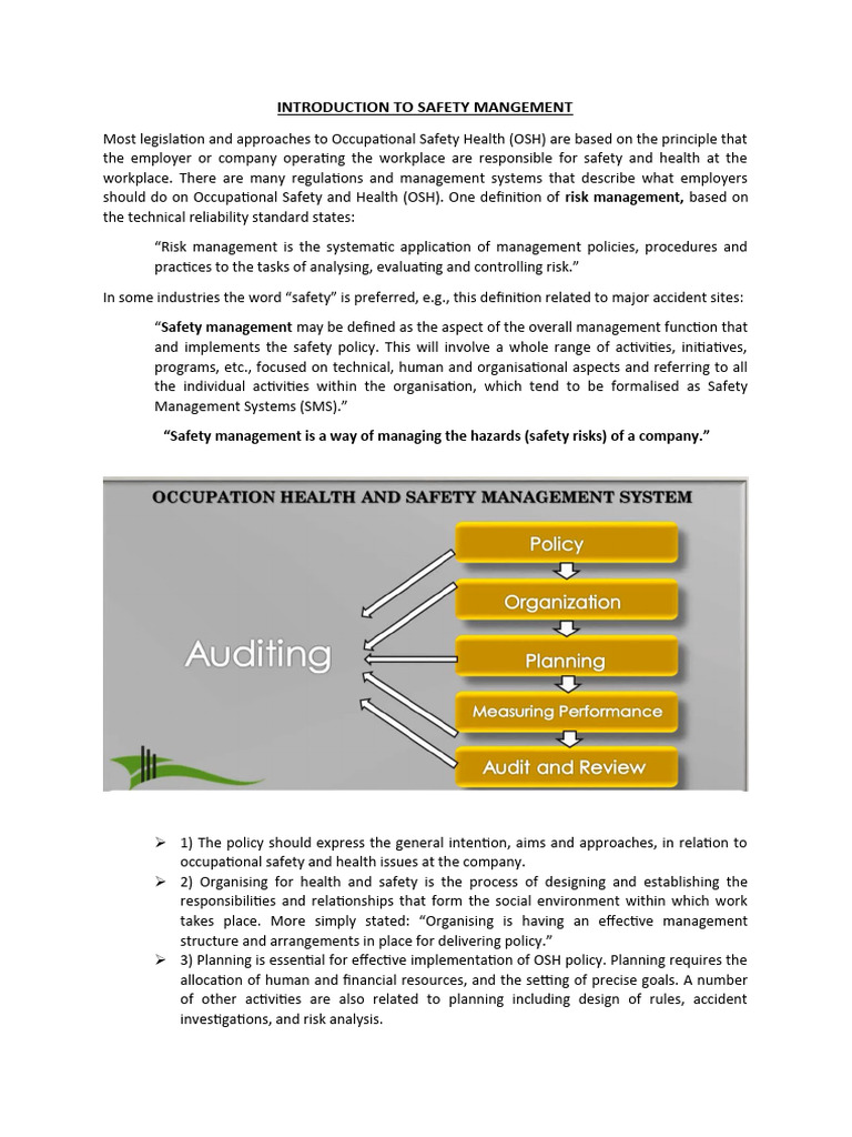 M.E-ISE-2022-24-SM-Introduction To Safety Management-Folder No.1 | PDF ...