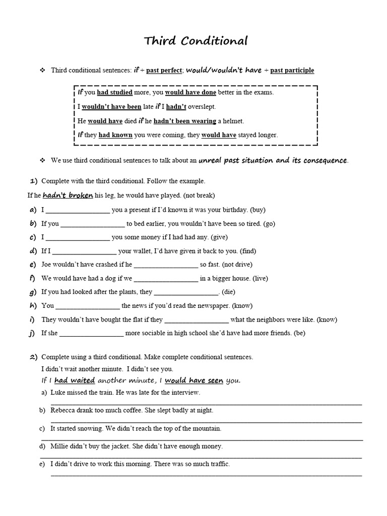 Third Conditional | PDF | Linguistics | Grammar
