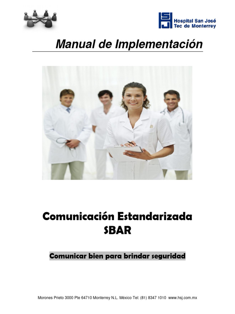 Manual de Implementacion SBAR | PDF | Comunicación | Enfermería