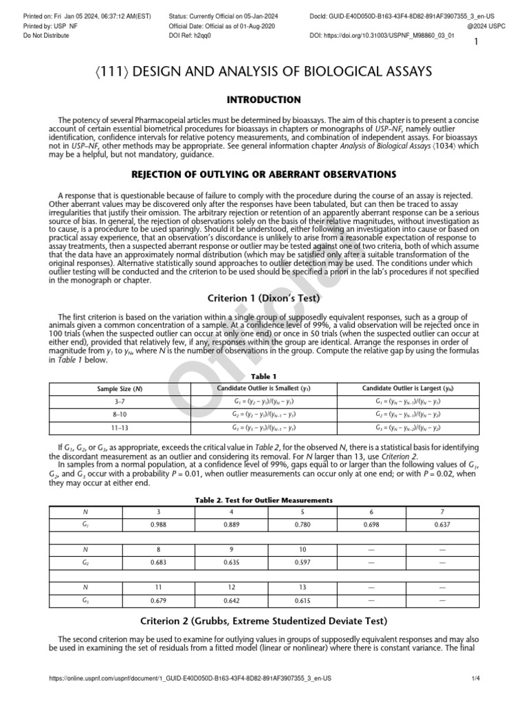 〈111〉 Design and Analysis of Biological Assays | PDF