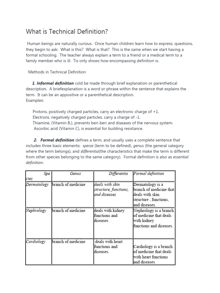 What is Technical Definition | PDF | Temperature | Definition