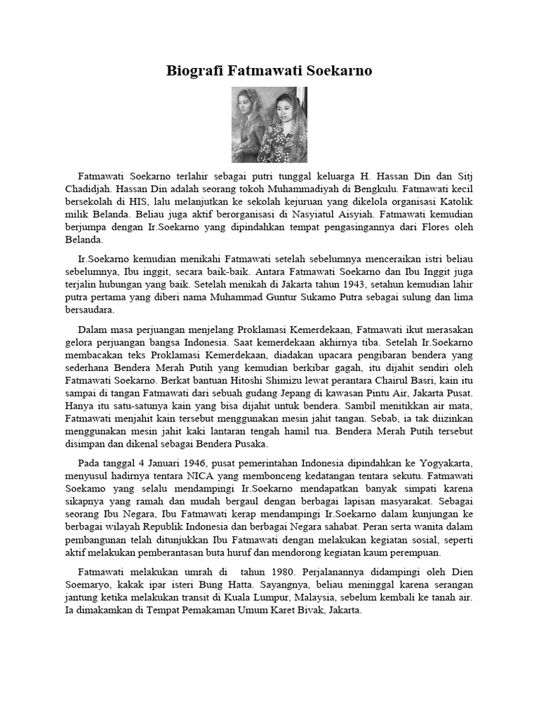 Biografi Fatmawati Soekarno (Ane) | PDF