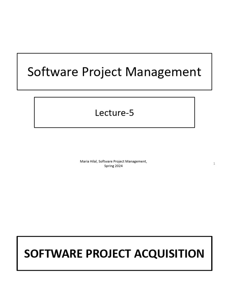 SPM Lecture 5 Software Project Acquisition | PDF | Pricing | Project Management