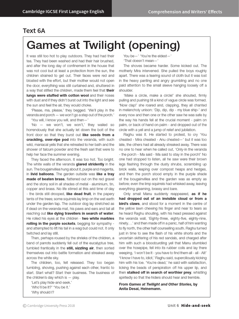 Text 6a Igcse Fle | PDF