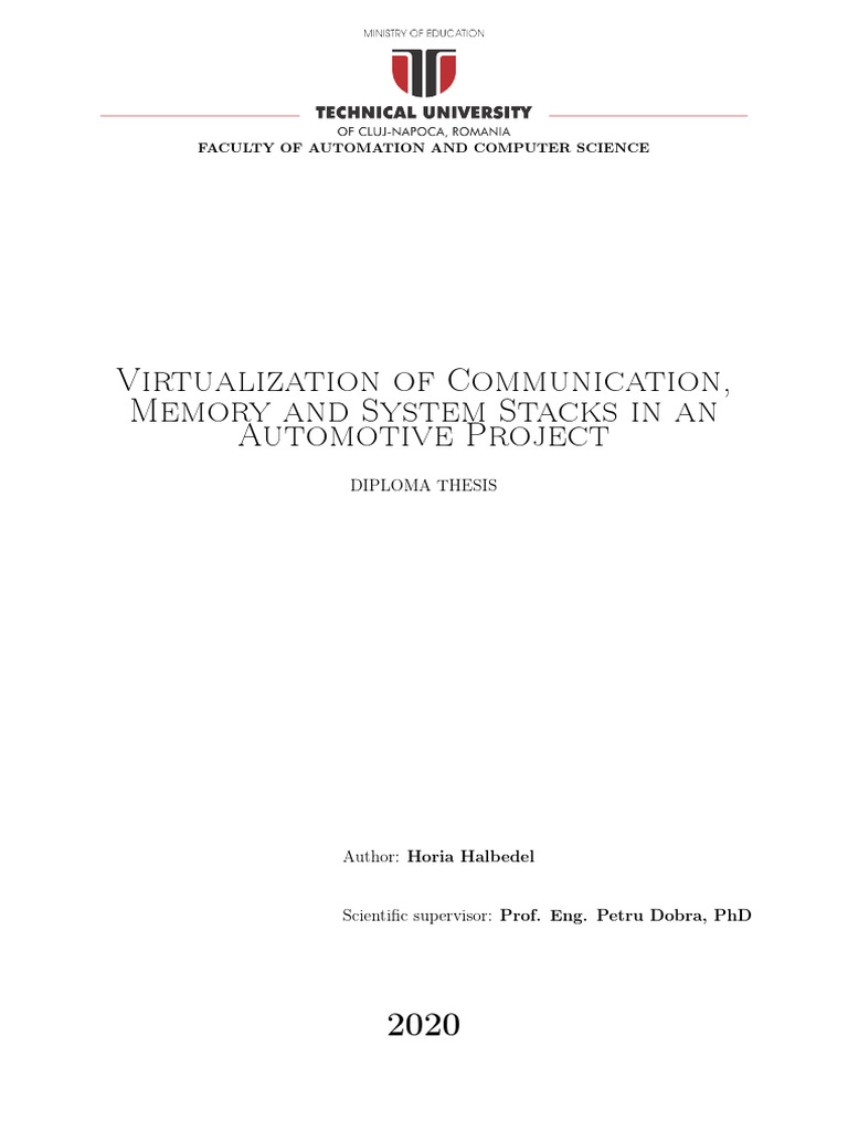 Halbedel Horia Virtualization of Communication System and Memory Stacks in An Automotive Project ...