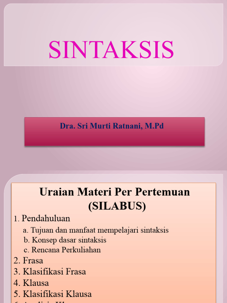 SINTAKSIS | PDF