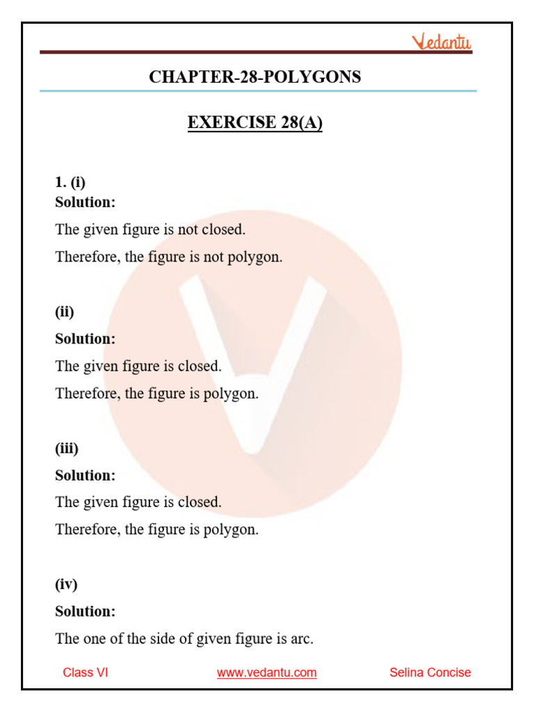 Selina Concise Mathematics Class 6 ICSE Solutions For Chapter 28 - Polygons | PDF | Angle ...