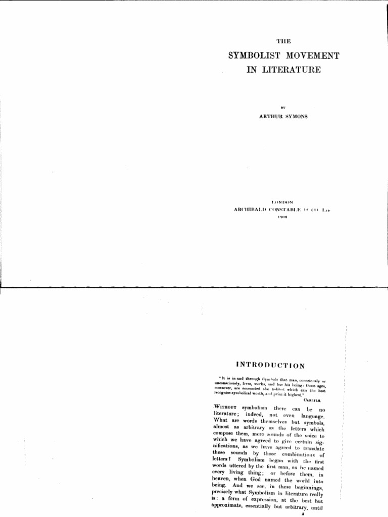 Symons, Symbolist Movement - Introduction&Conclusion | PDF | Symbolism ...