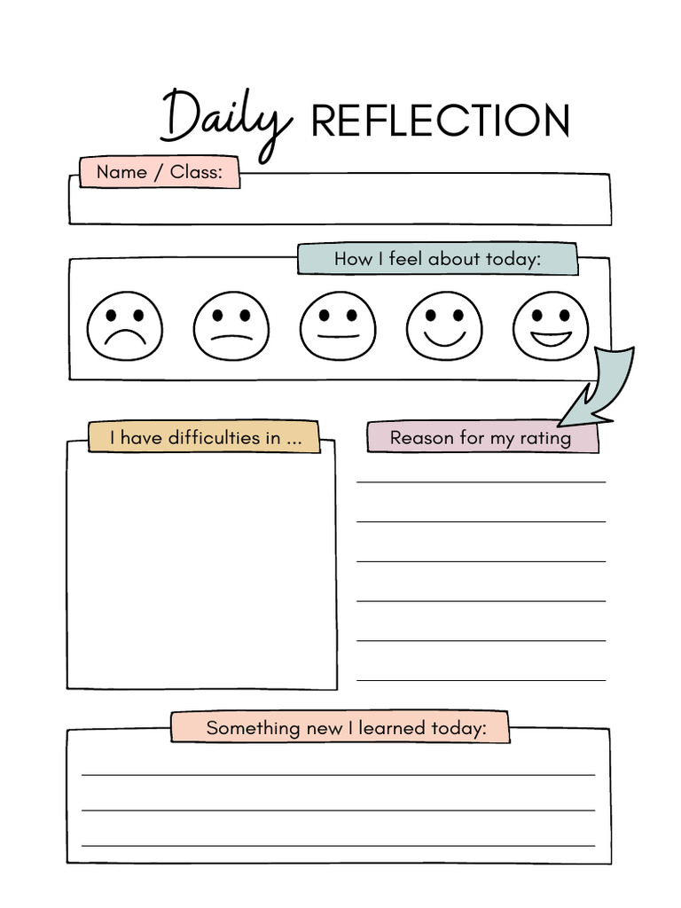 Pastel Greyscale Daily Reflection Worksheet_20240304_083637_0000 | PDF