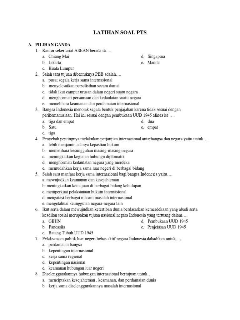 Latihan Soal PTS PPKN Kelas Xi Mipa Ips | PDF | Politik | Perjalanan