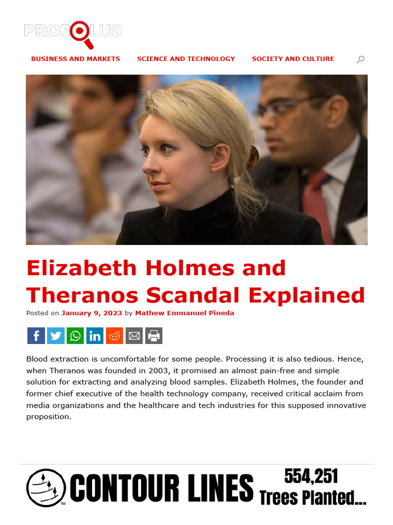 Elizabeth Holmes And Theranos Scandal Pdf Social Science